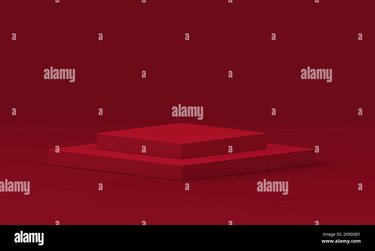 3d podium squared level stage isometric red award arena for show ...