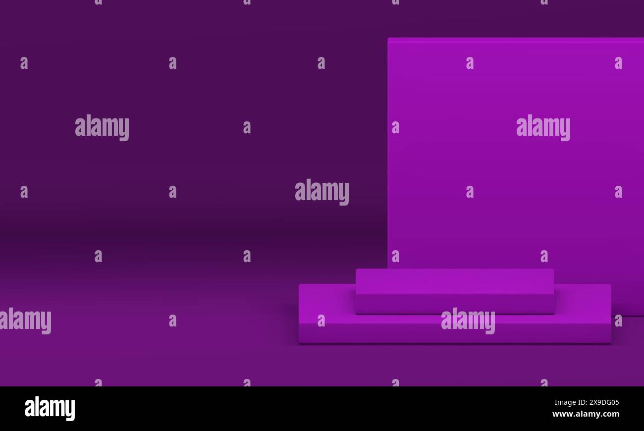 Purple 3d podium level stage squared foundation product promo studio ...