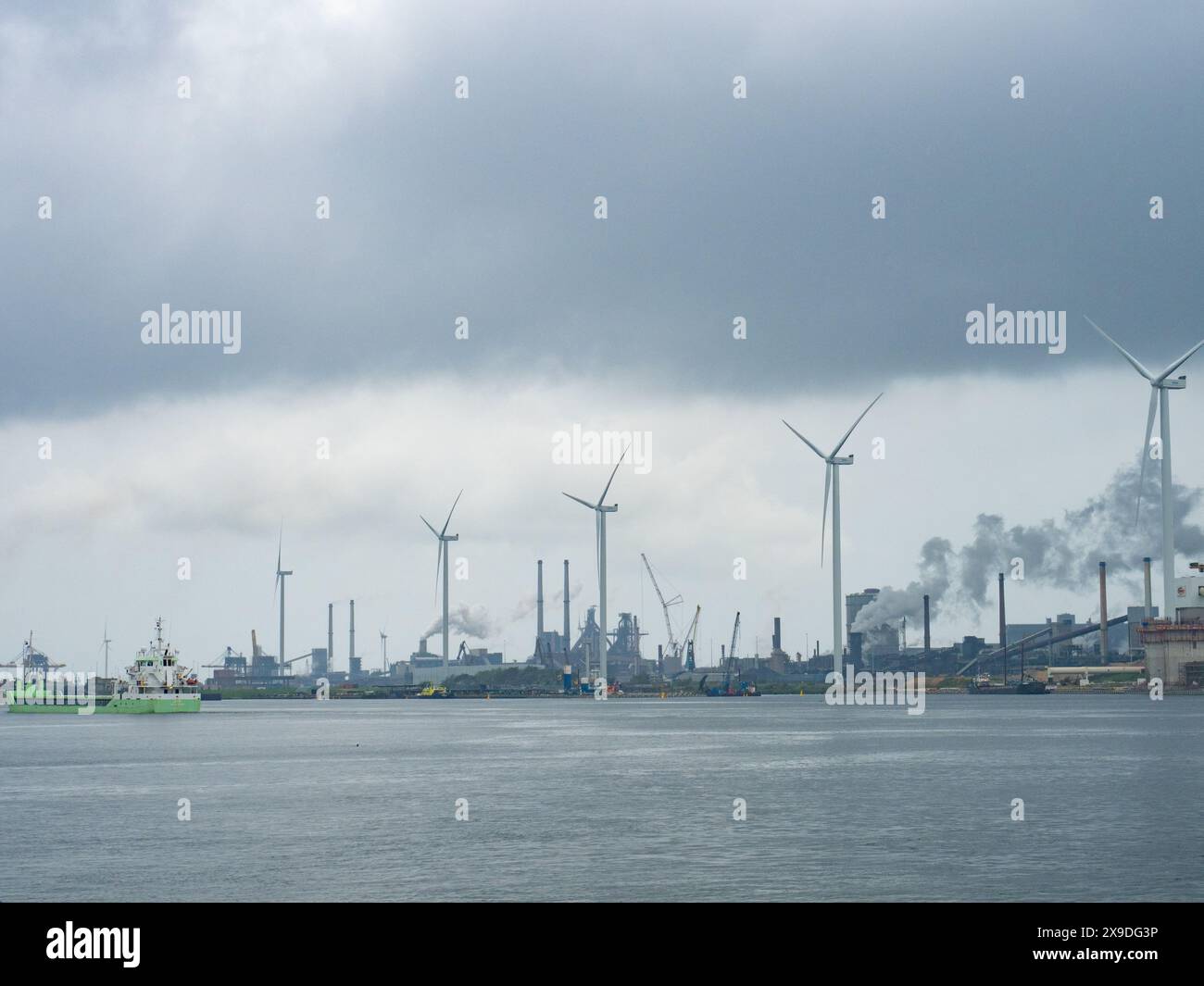 Rotterdam, Netherlands - August 4th 2024: Industrial landscape with ...