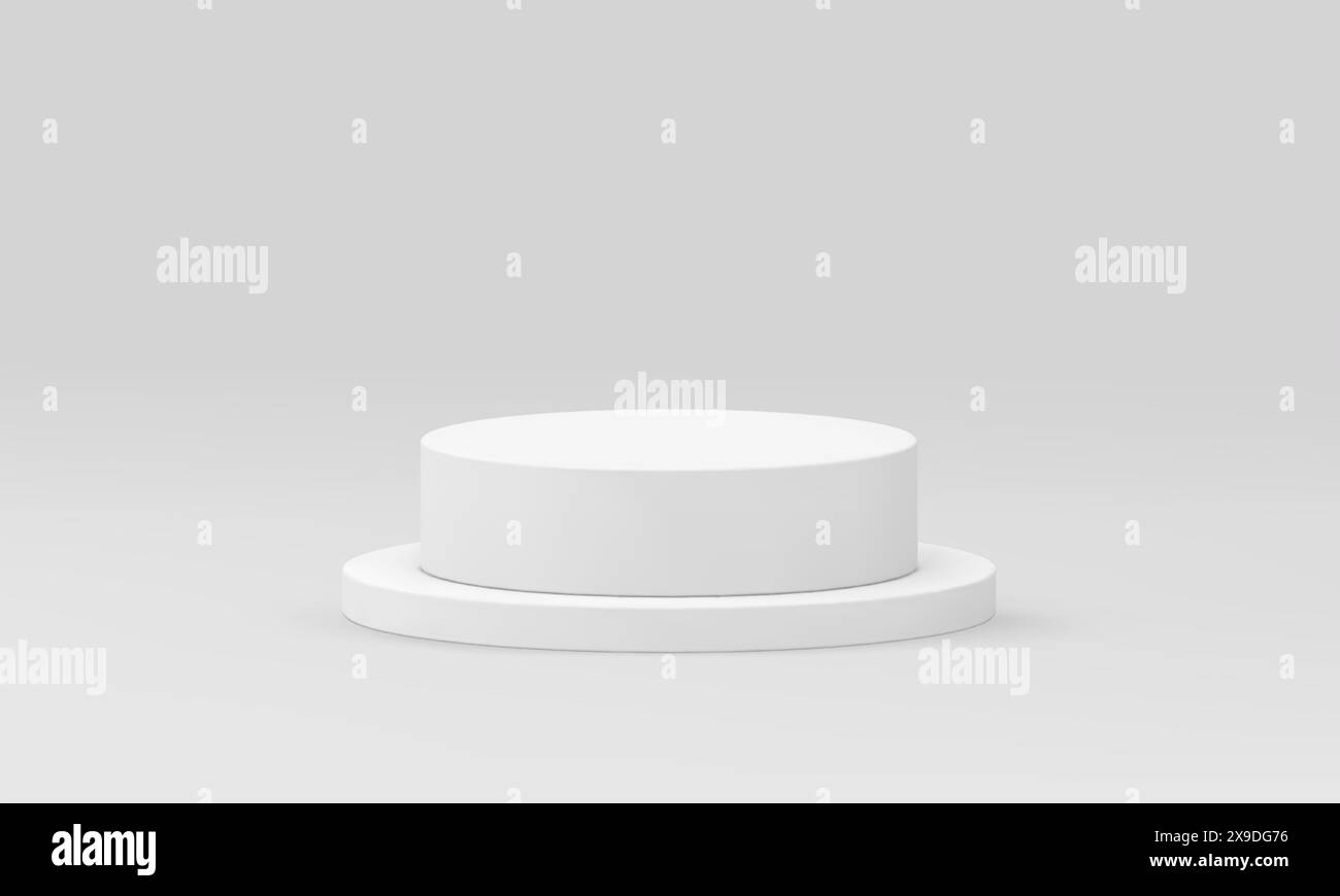 White 3d podium cylinder level platform steps basic foundation win ...