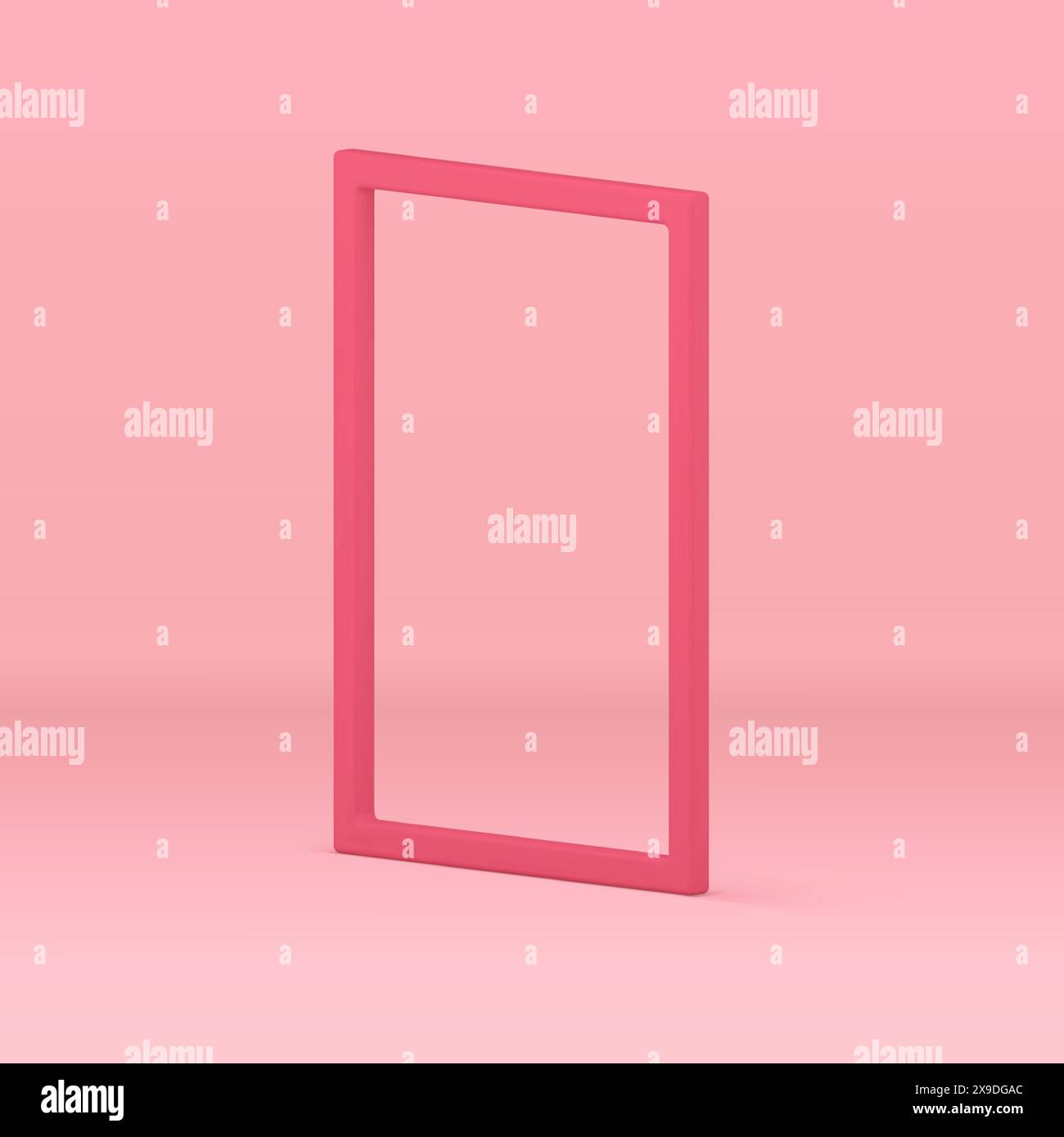 Pink 3d frame simple vertical rectangle decor element showcase design ...
