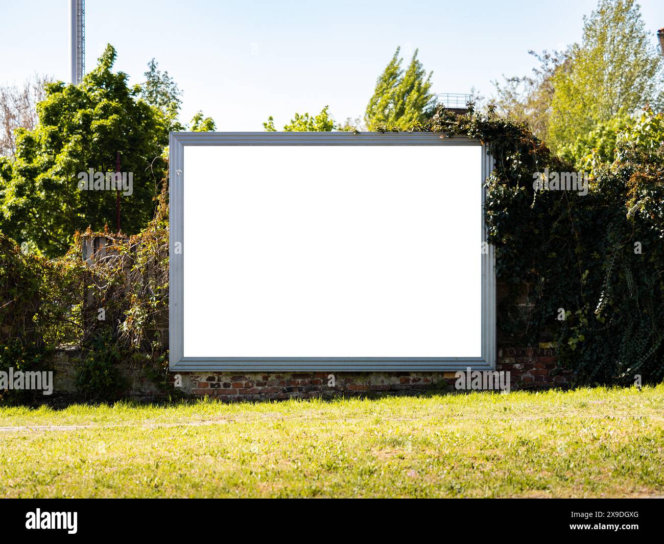 Empty billboard for an advertisement mockup. Template with a free space ...