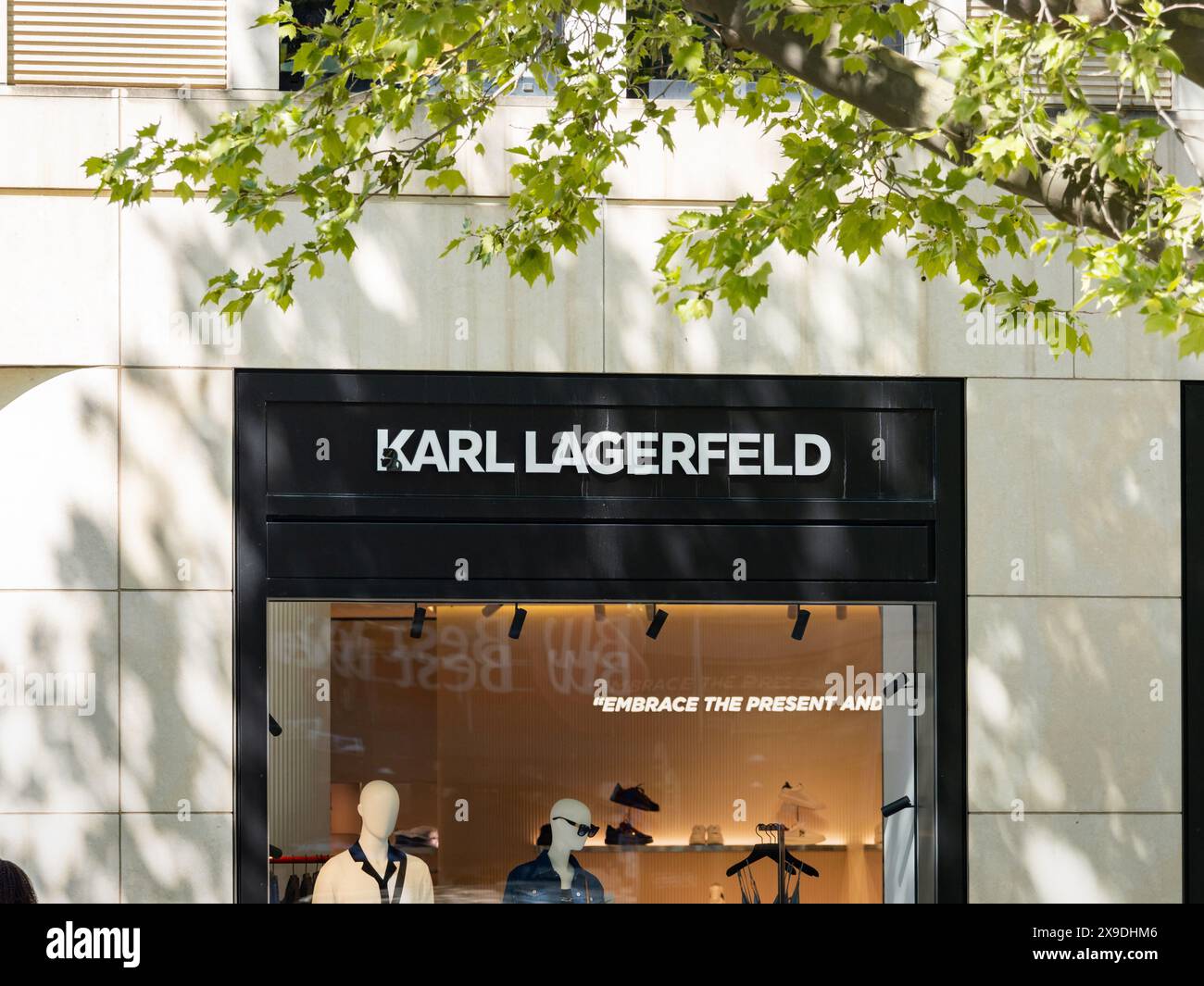 Karl Lagerfeld logo sign on the store facade. The luxury retailer for ...