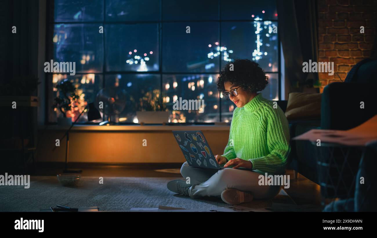Education woman thinking night hi-res stock photography and images - Alamy