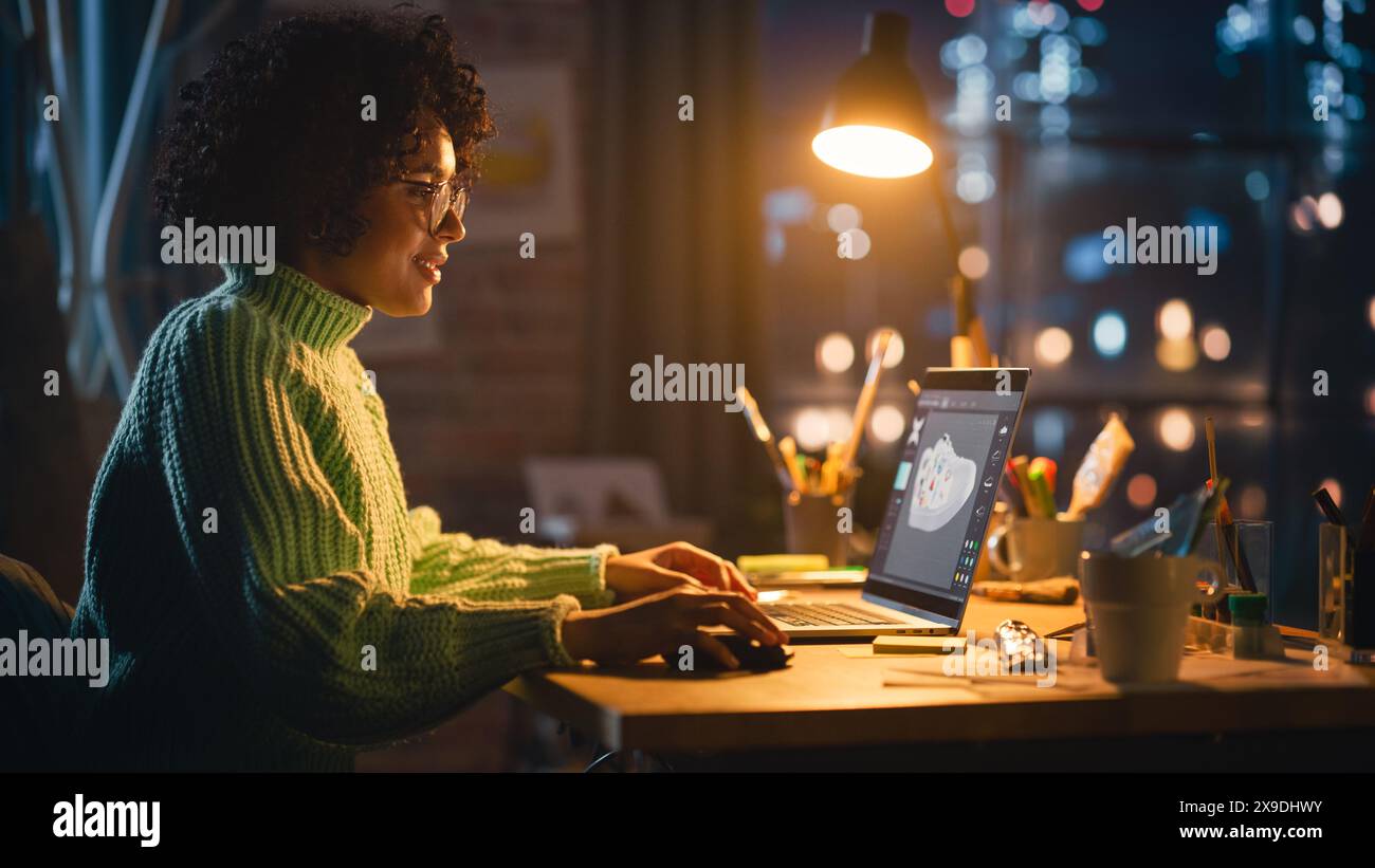 Millennial, Teen Female Designer Modelling 3D Shoe on her Professional ...