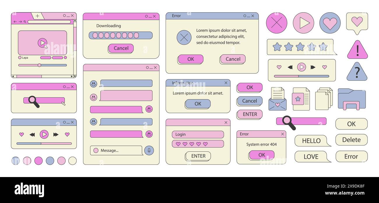 Vintage desktop window screen Stock Vector Images - Alamy