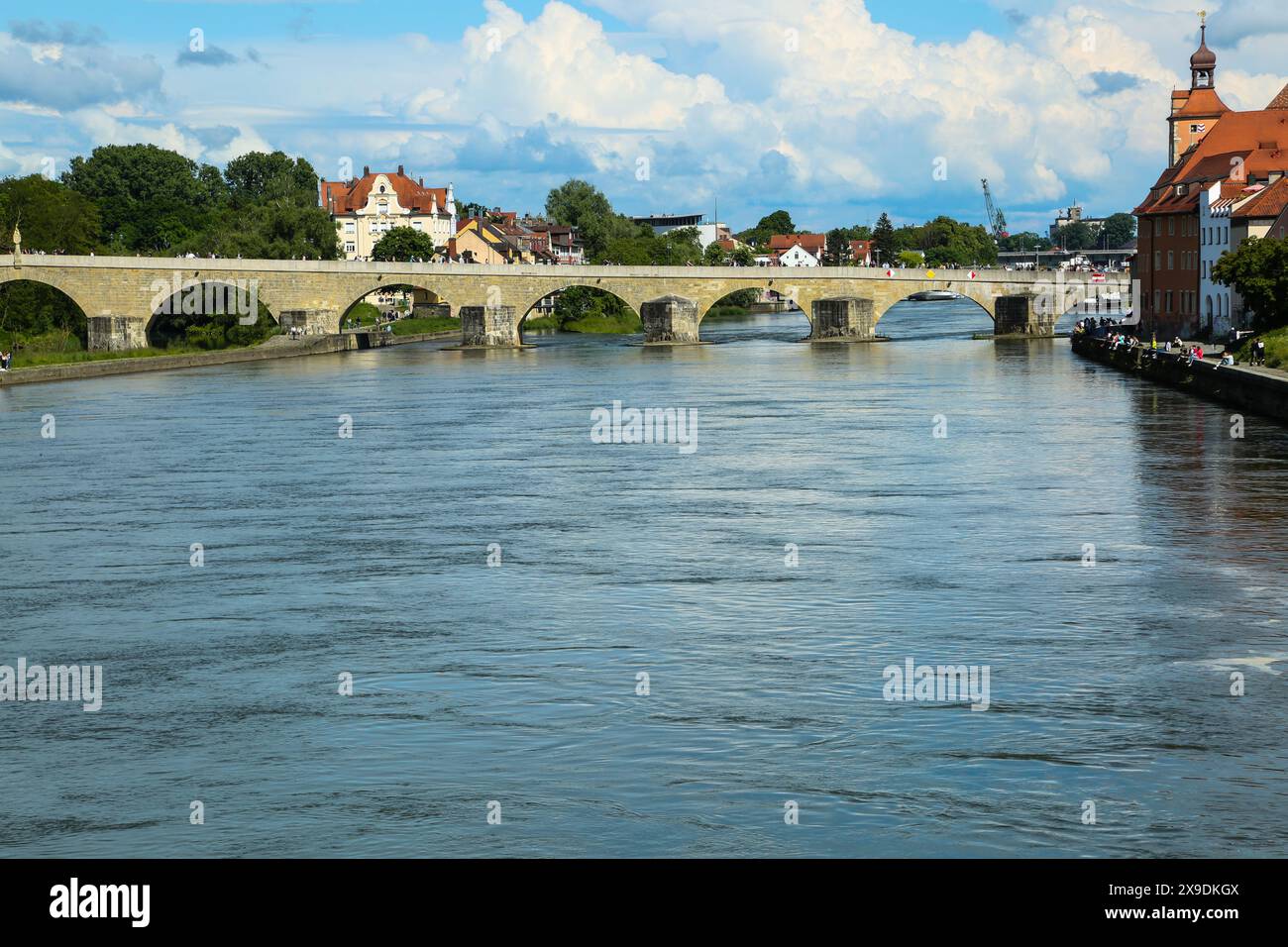 Stone bridge in Regensburg, UNESCO World Heritage Site Stock Photo - Alamy