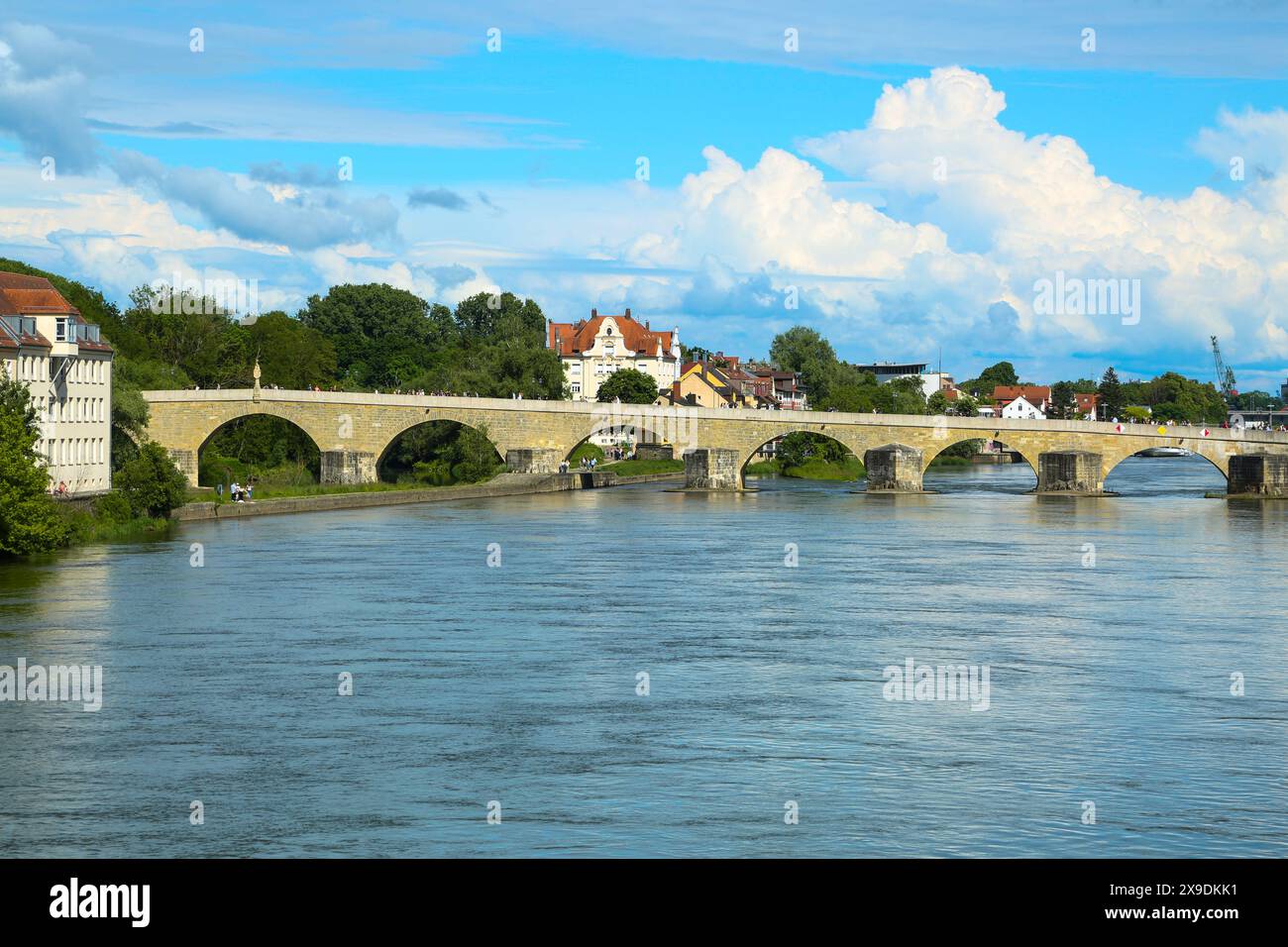 Stone bridge in Regensburg, UNESCO World Heritage Site Stock Photo - Alamy