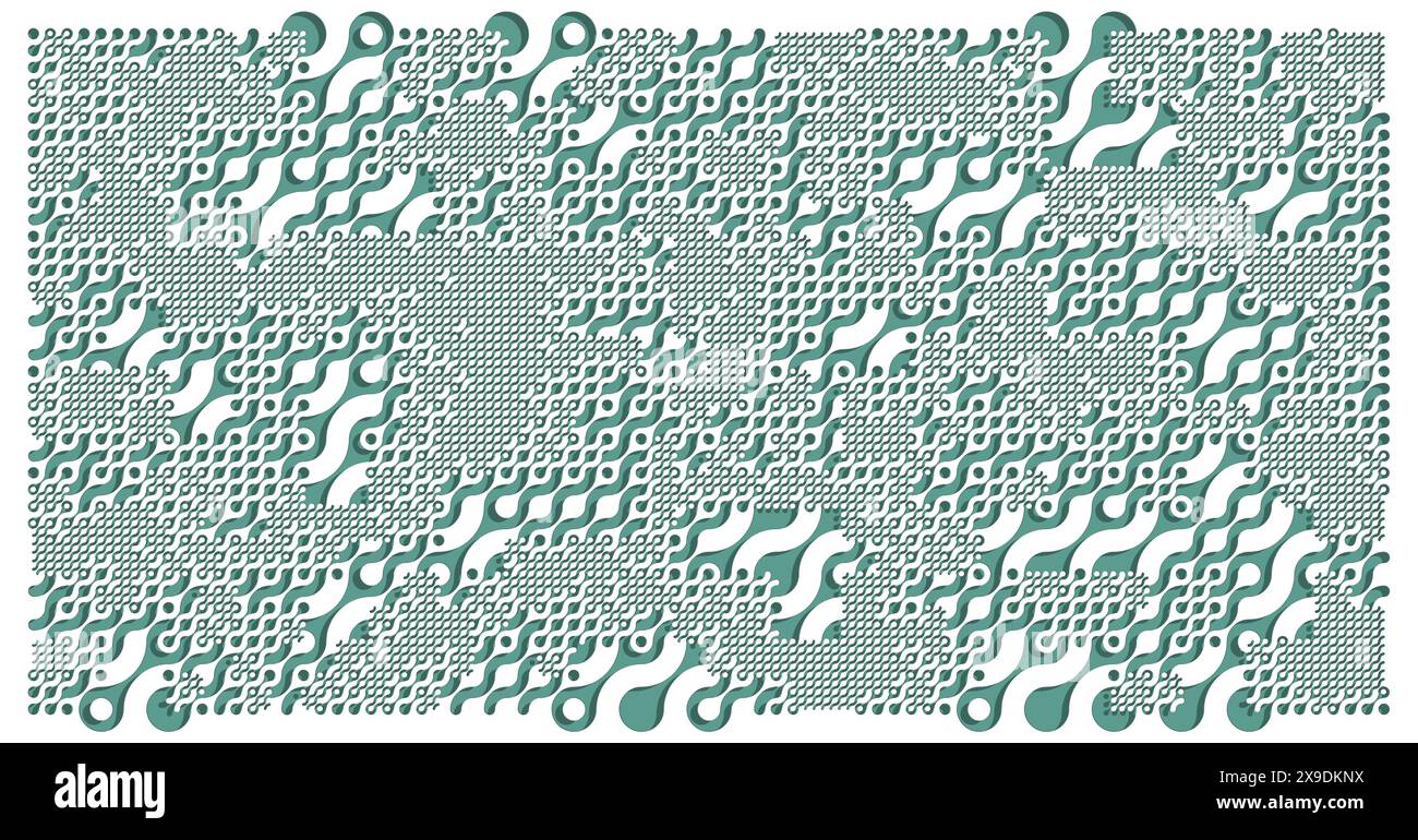 Maze like spotted detailed abstract pattern. Green colored volumetric ...