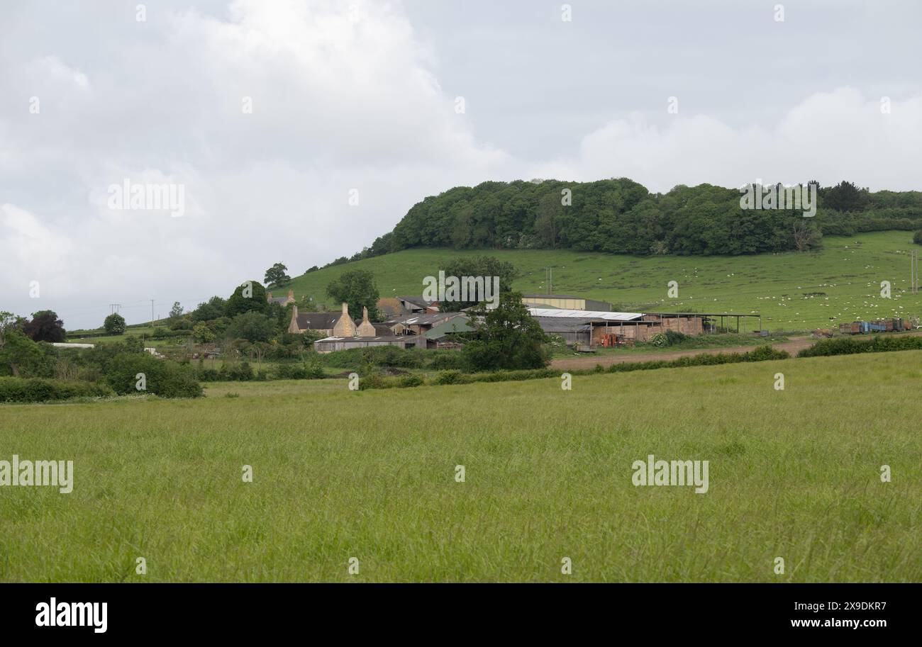 Cotswold landscape near Alderton Hill, Gloucestershire, England, UK ...