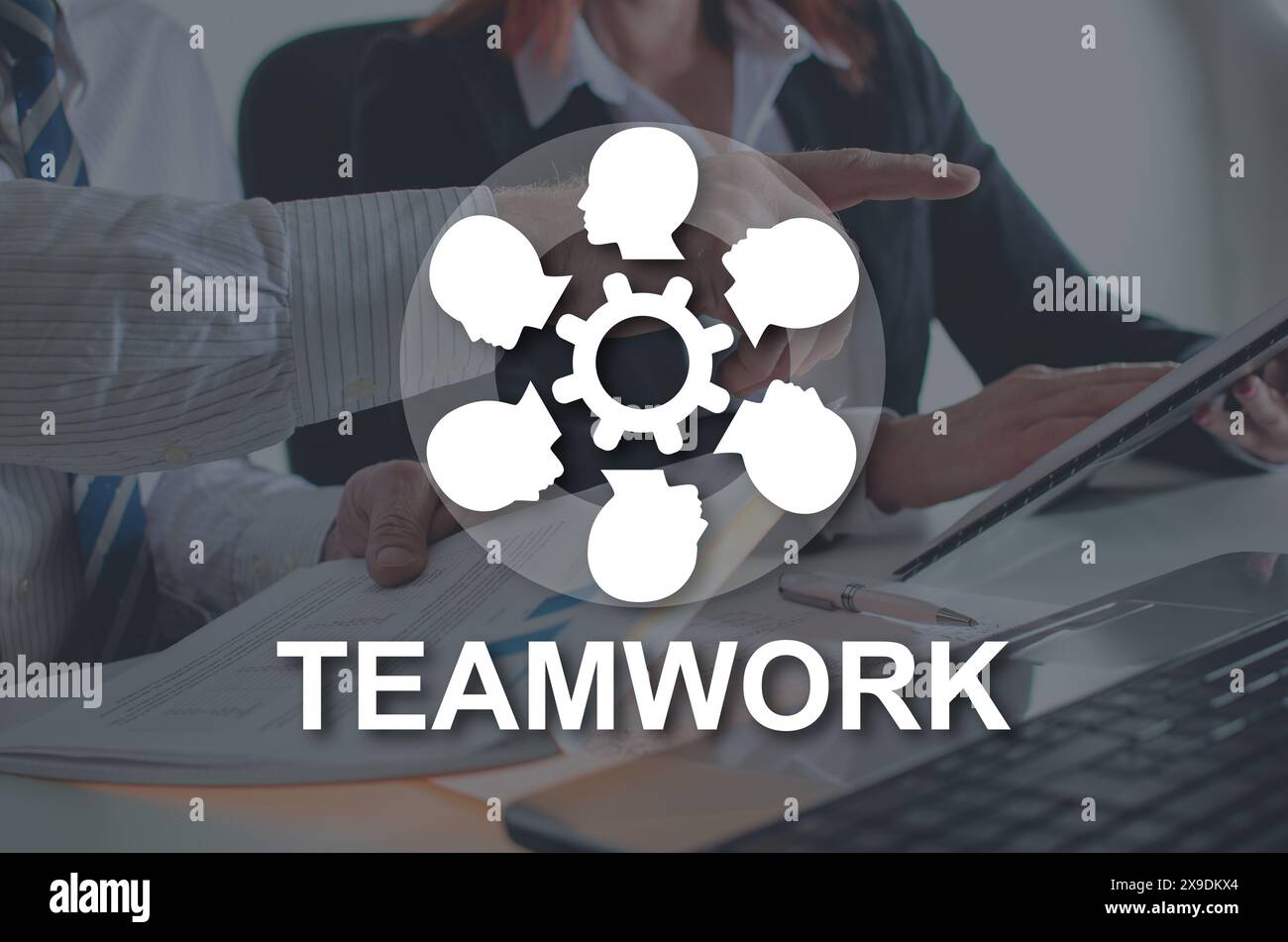 Teamwork concept illustrated by a picture on background Stock Photo - Alamy