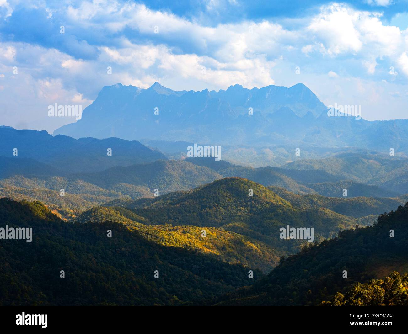 Doi Luang Chiang Dao, third highest mountain in Chiang Mai on sunny day ...