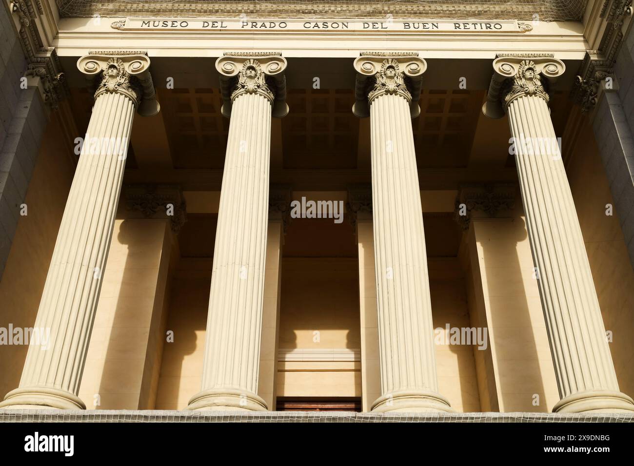 Madrid, Spain- April 8, 2024: Architectural details of the facade of ...