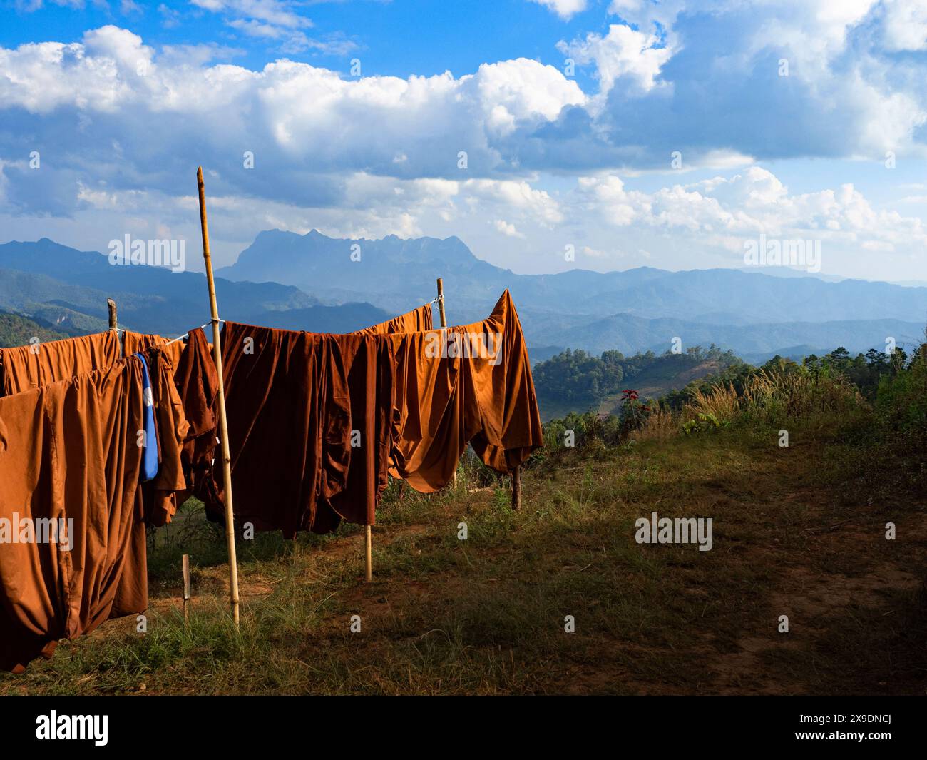 Doi Luang Chiang Dao mountain forest at Hadubi village with hanging ...