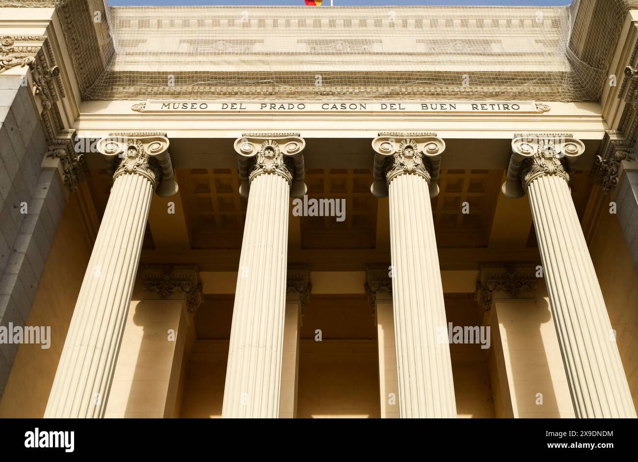 Madrid, Spain- April 8, 2024: Architectural details of the facade of ...