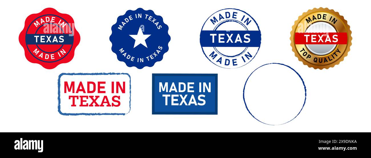 made in texas circle stamp seal badge label sticker sign for ...