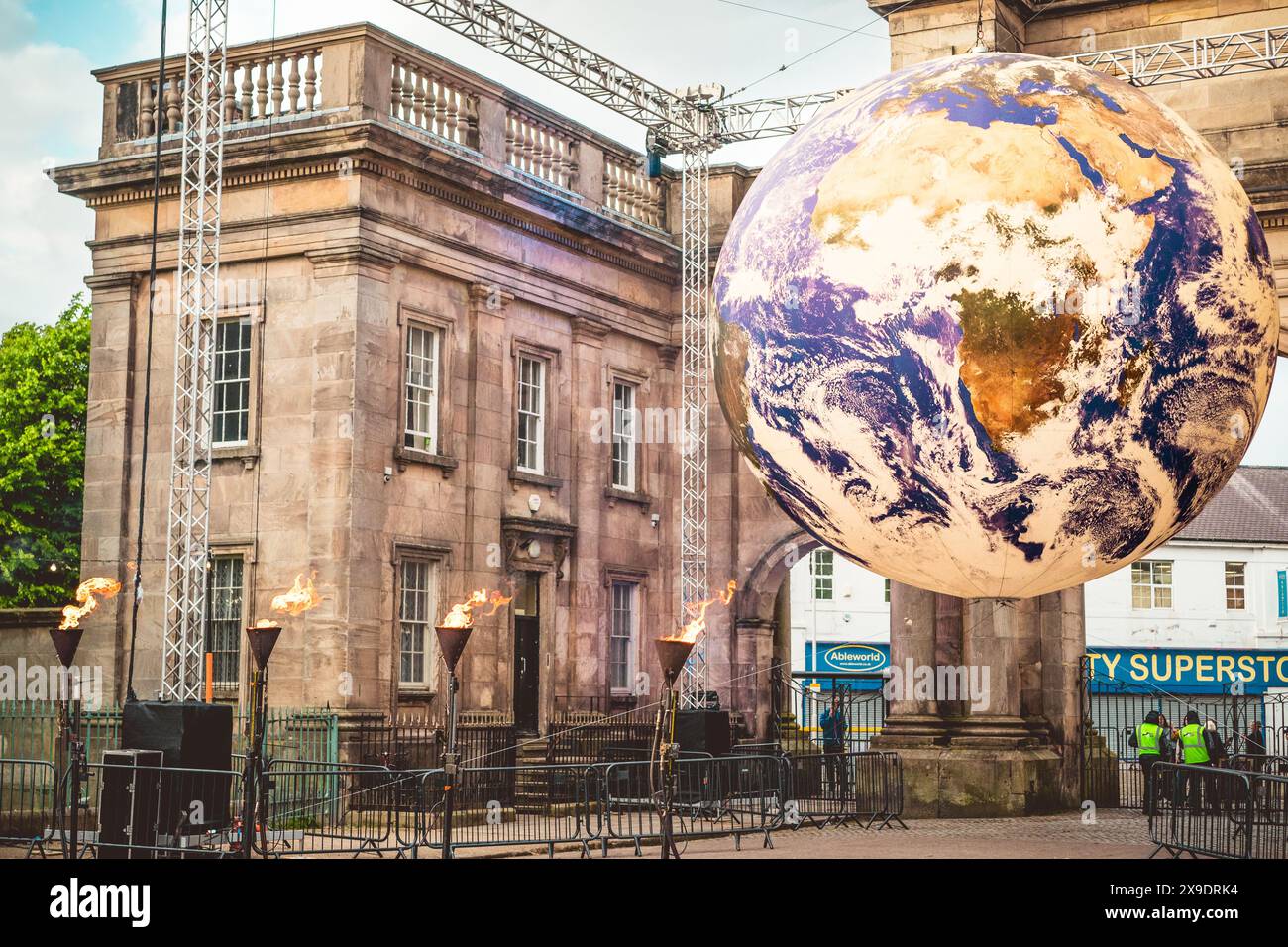 Gaia artwork on display at Birkenhead Park 30.05.24 Stock Photo - Alamy