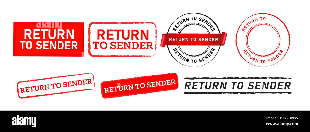 rubber stamp label sticker return to sender sign for sent restore ...