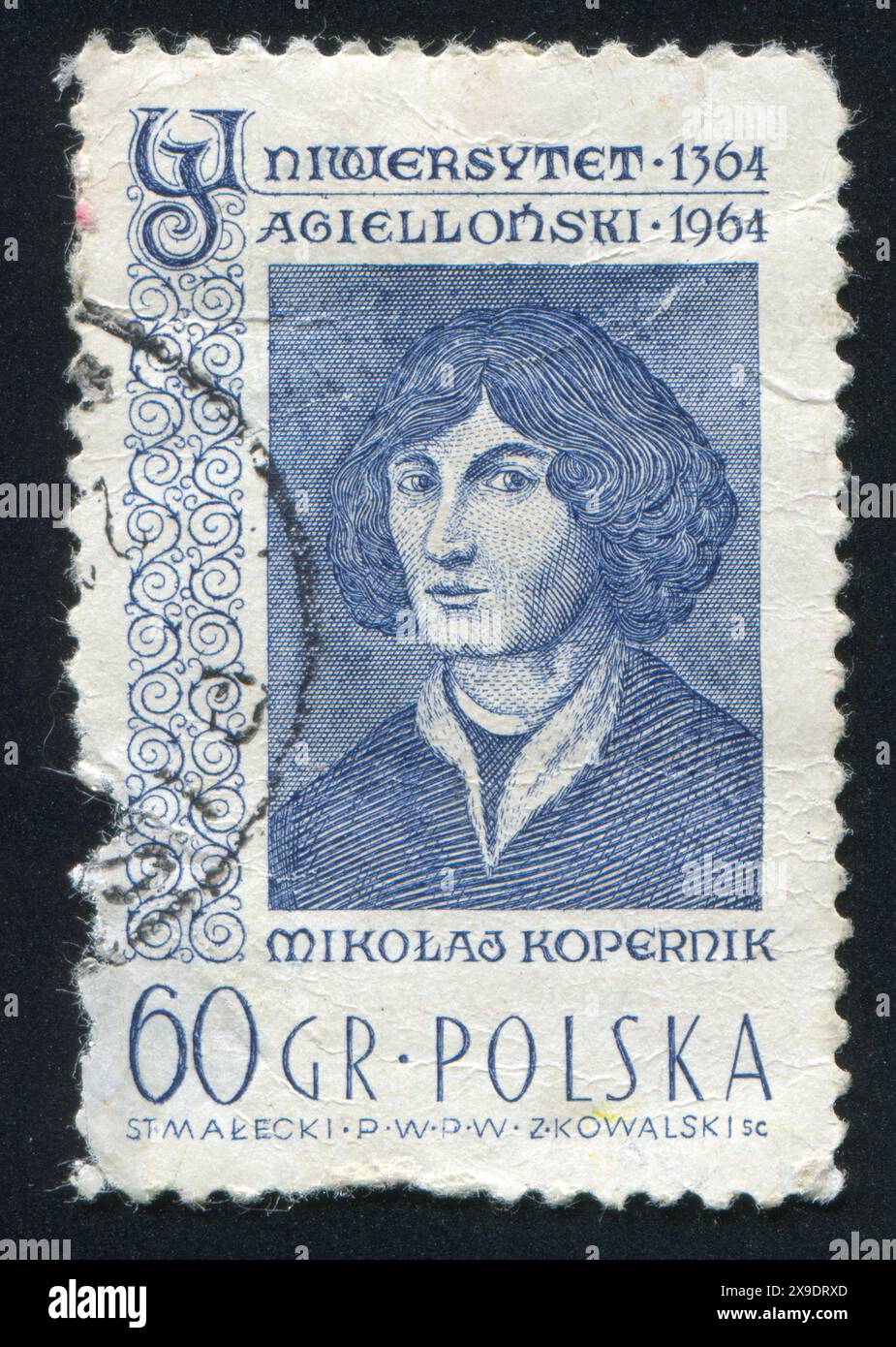 POLAND - CIRCA 1964: stamp printed by Poland, shows Nicolaus Copernicus ...