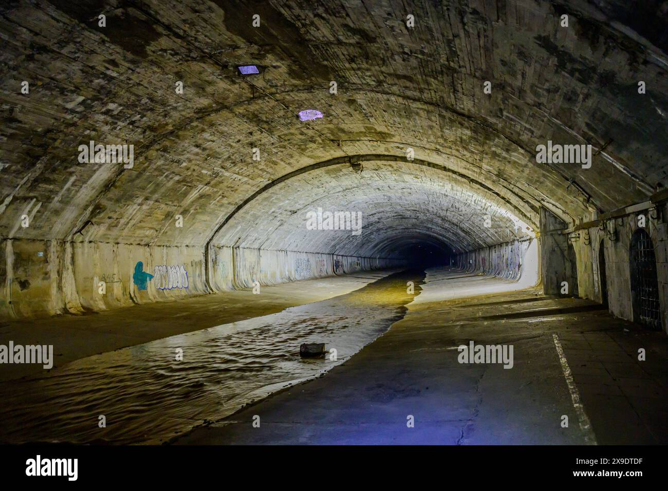 vienna, austria, 30 may 2024, underground riverbed of the river ...