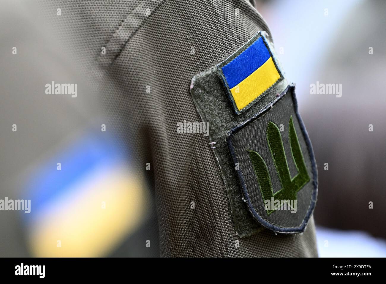 Ukrainian flag on military uniform. Armed Forces of Ukraine. Ukrainian ...