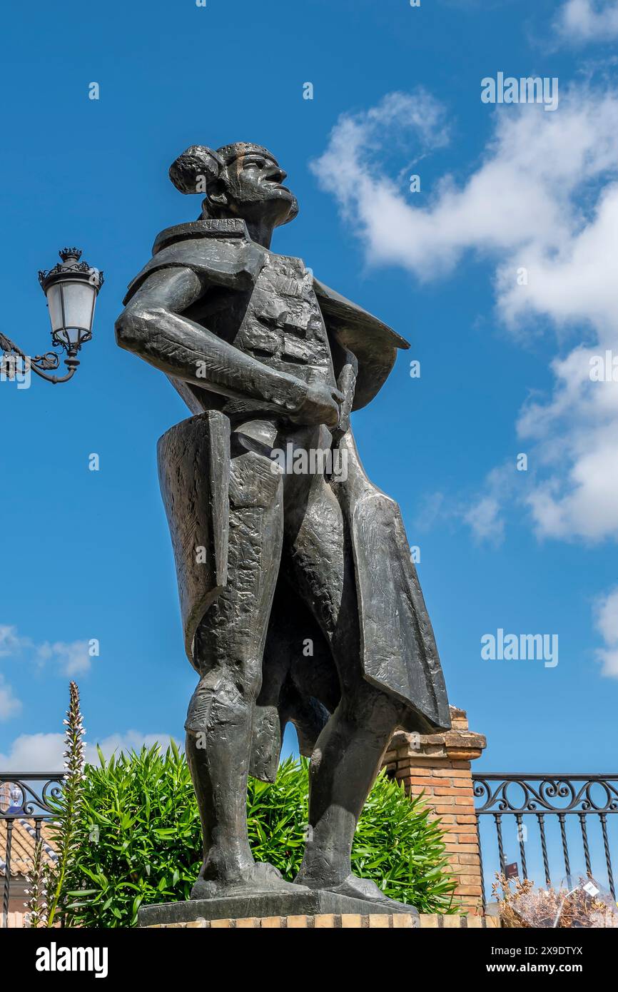 Statue dedicated to the bullfighter Juan Belmonte, made by Venancio Blanco, from the year 1972 ...
