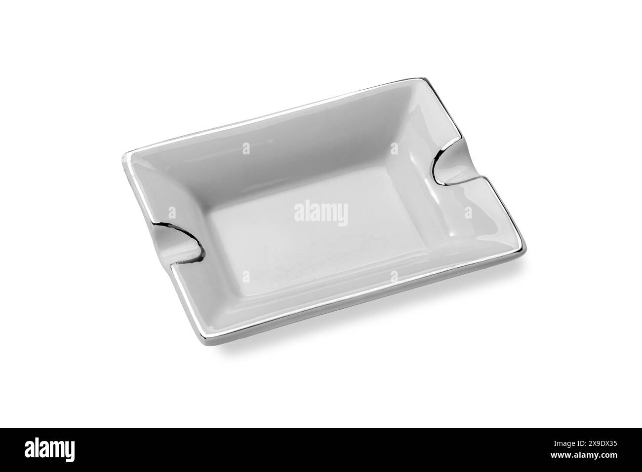 White porcelain ceramic ashtray isolated on white with clipping path ...