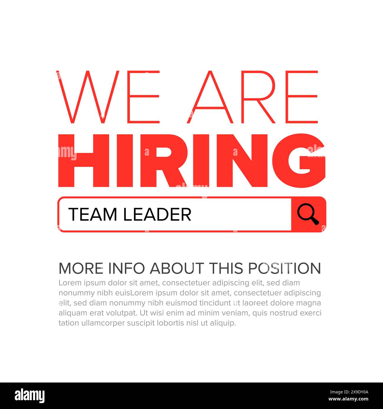 We are hiring minimalistic white red flyer template - looking for new ...
