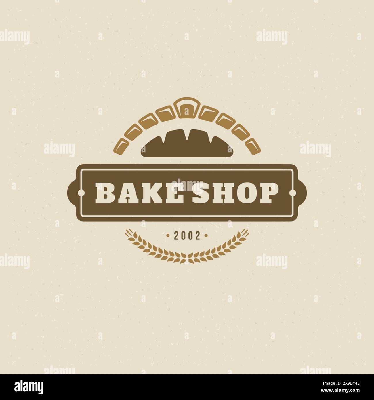 Bakery badge or label retro vector illustration. Bread and oven ...