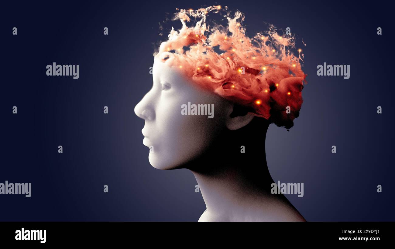 Face seen from the side. Degenerative disease. Brain degenerative ...