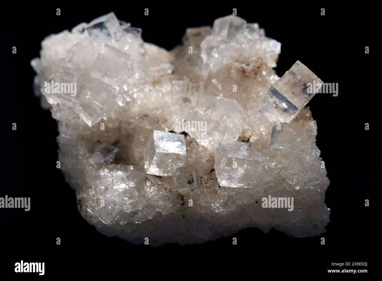 salt crystal mineral isolated on the black background Stock Photo - Alamy
