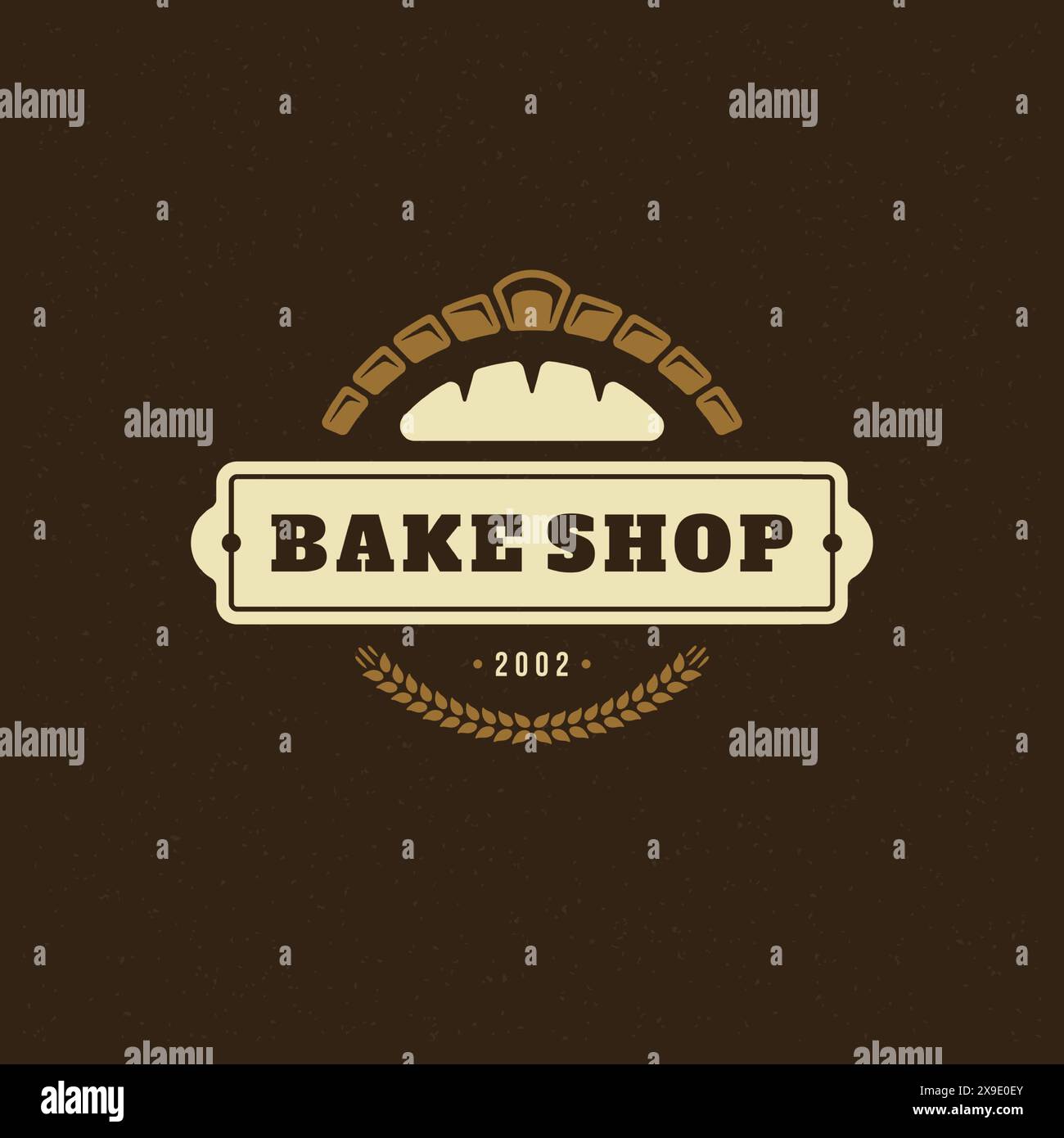Bakery badge or label retro vector illustration. Bread and oven ...
