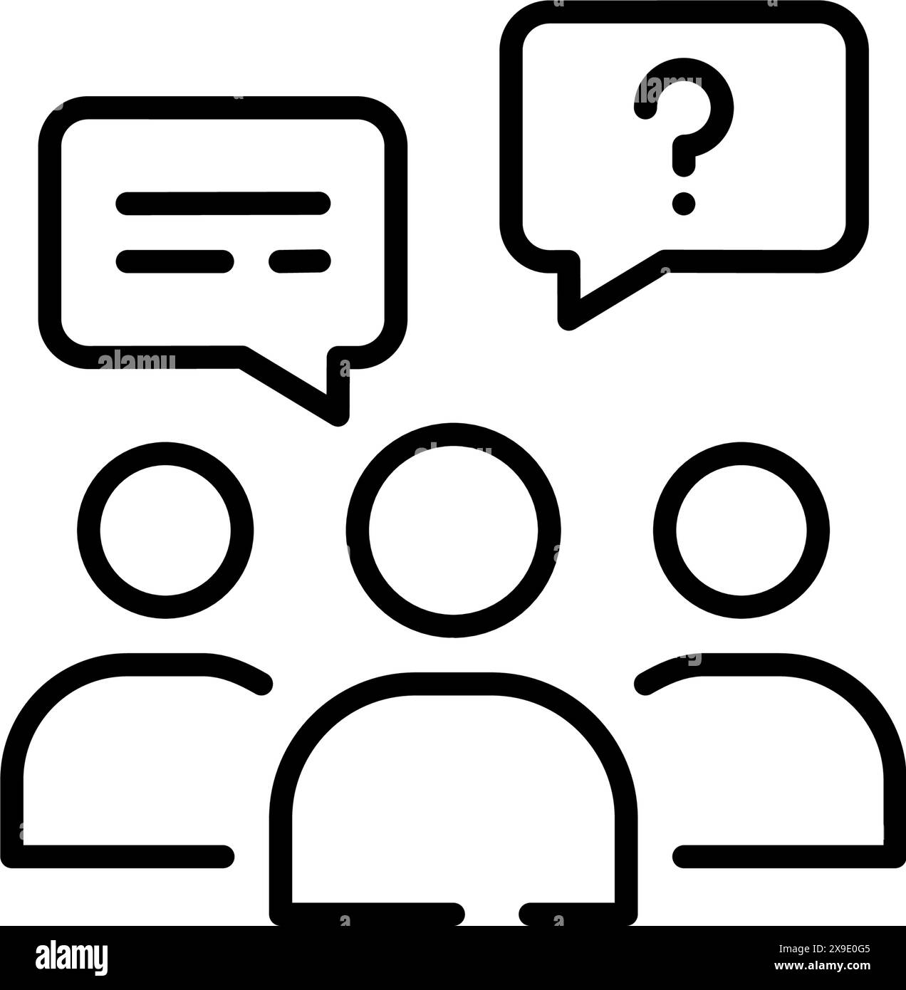 People, speech bubbles. Text message and question. Digital discussion ...