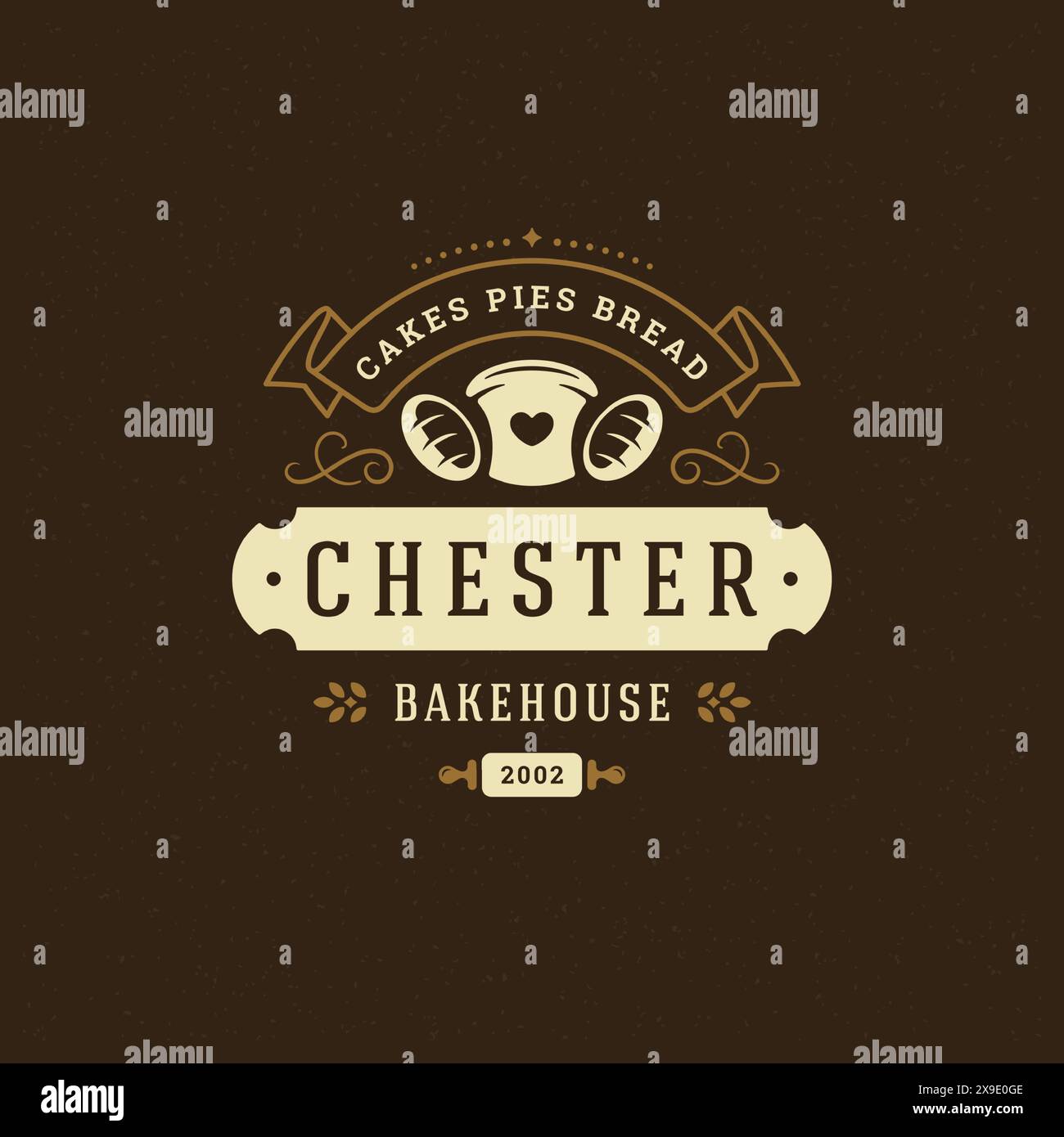 Bakery badge or label retro vector illustration. Bread and loaf ...