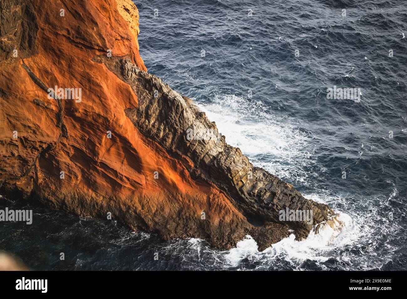 Aerial view of red dragon cliffs in Madeira Stock Photo - Alamy