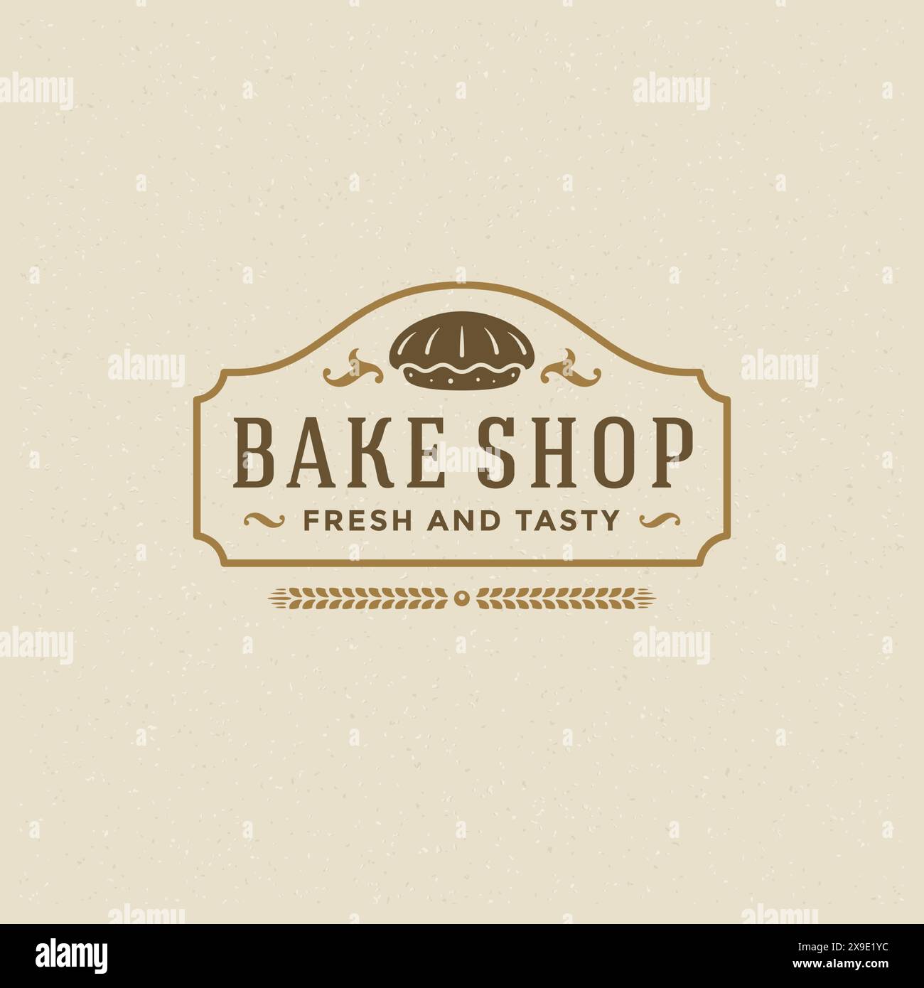 Bakery badge or label retro vector illustration. Pie silhouette for ...