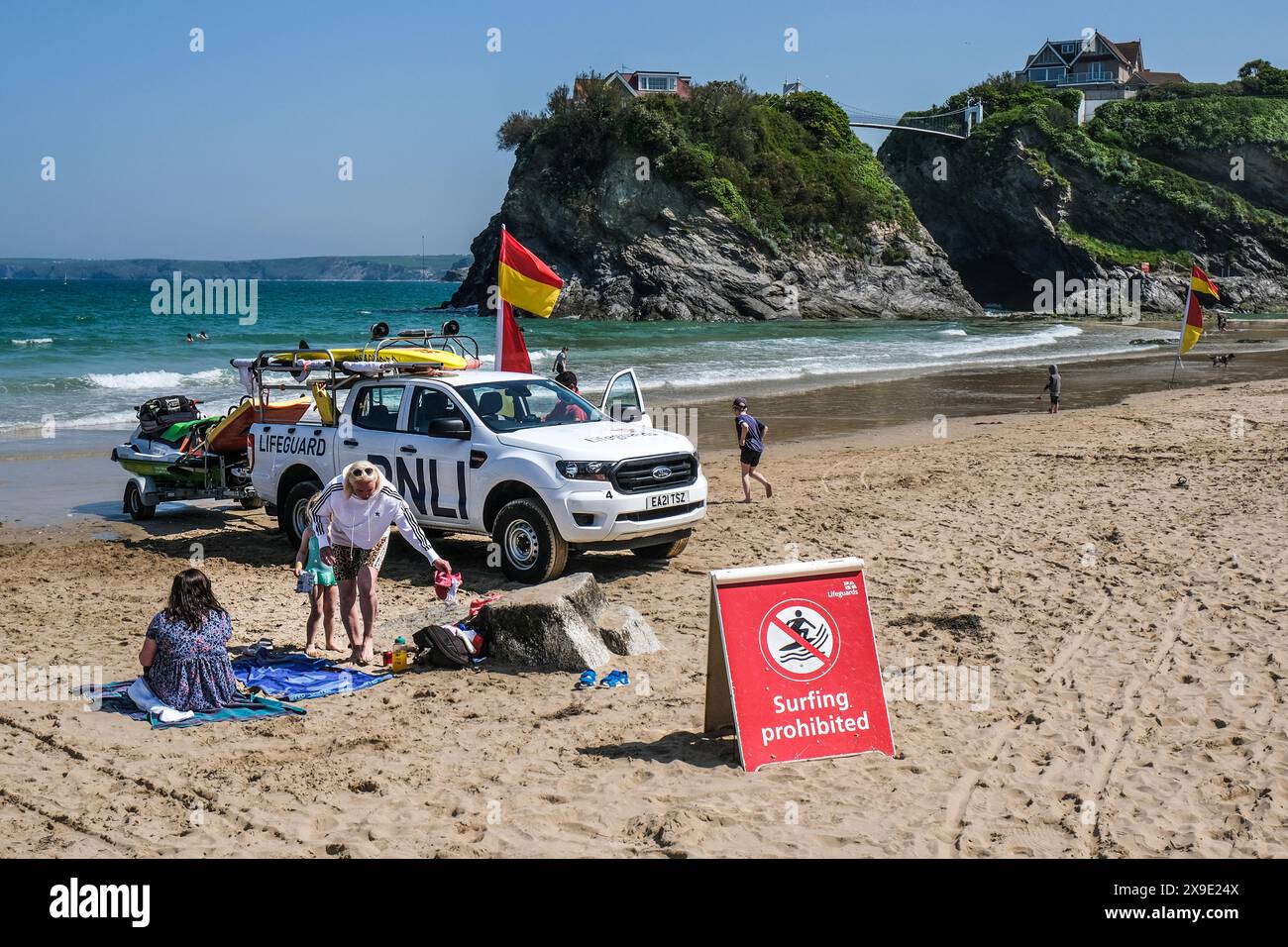A RNLI Emergency Response vehicle truck on duty and parked on Towan ...