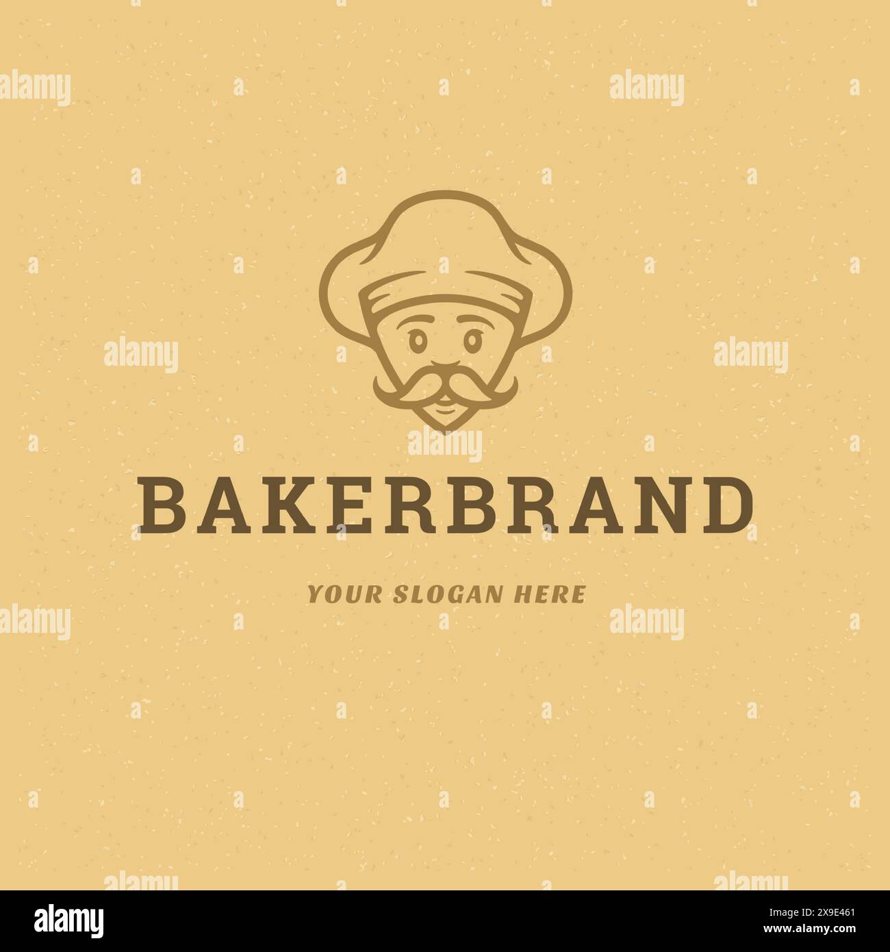 Bakery badge or label retro vector illustration baker man or chef in ...