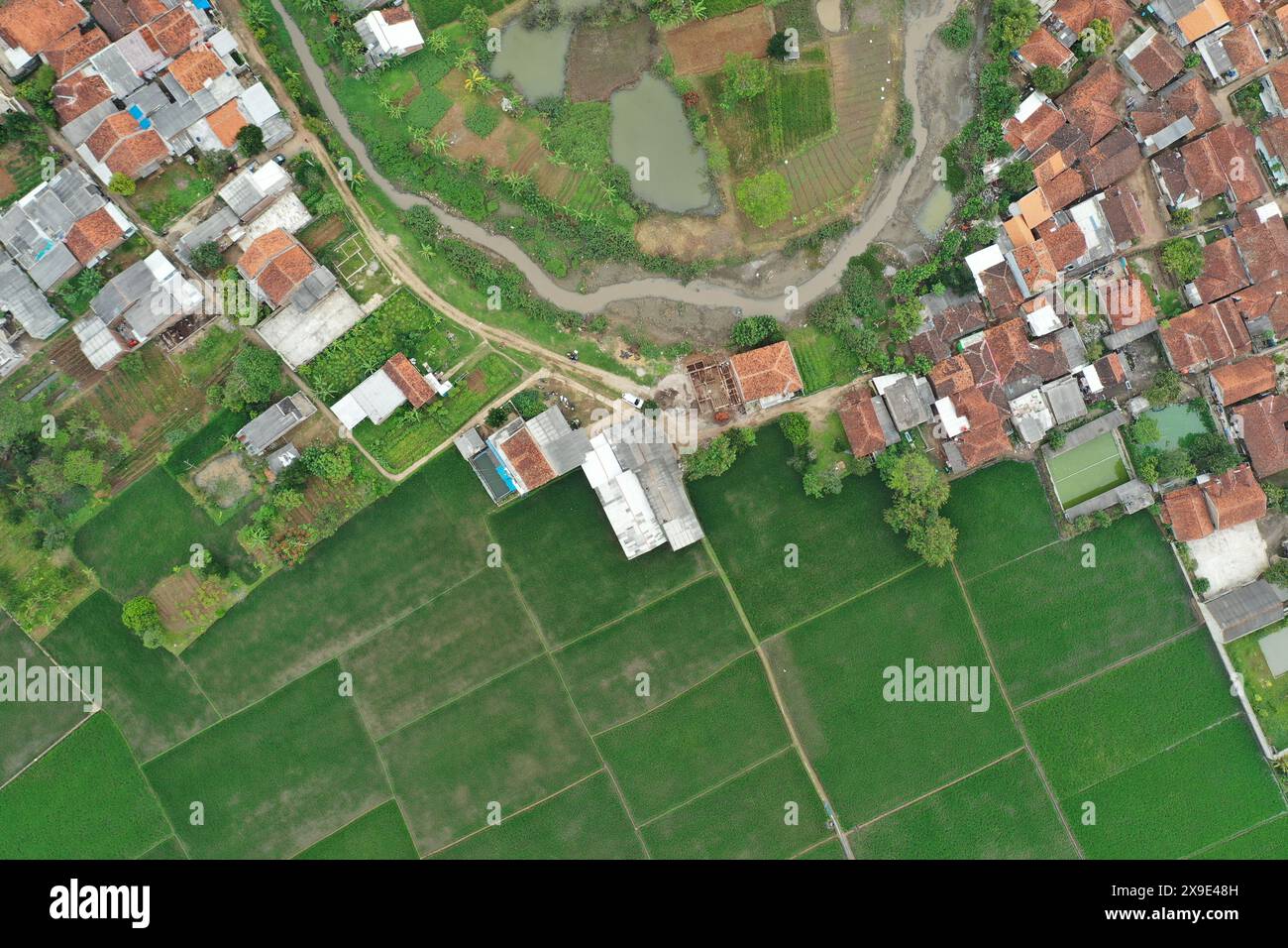 The great Bandung Basin, Citarum River in West Java, Indonesia Stock ...