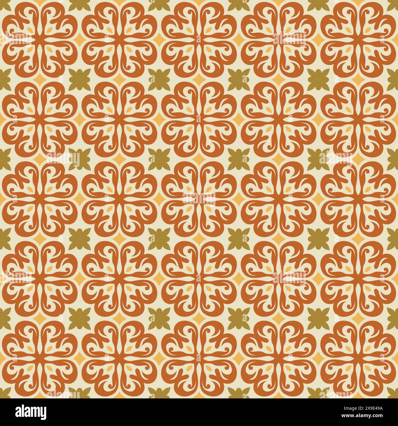 Floral Vintage Tile Seamless Pattern Design. Tile Vector Stock Vector ...