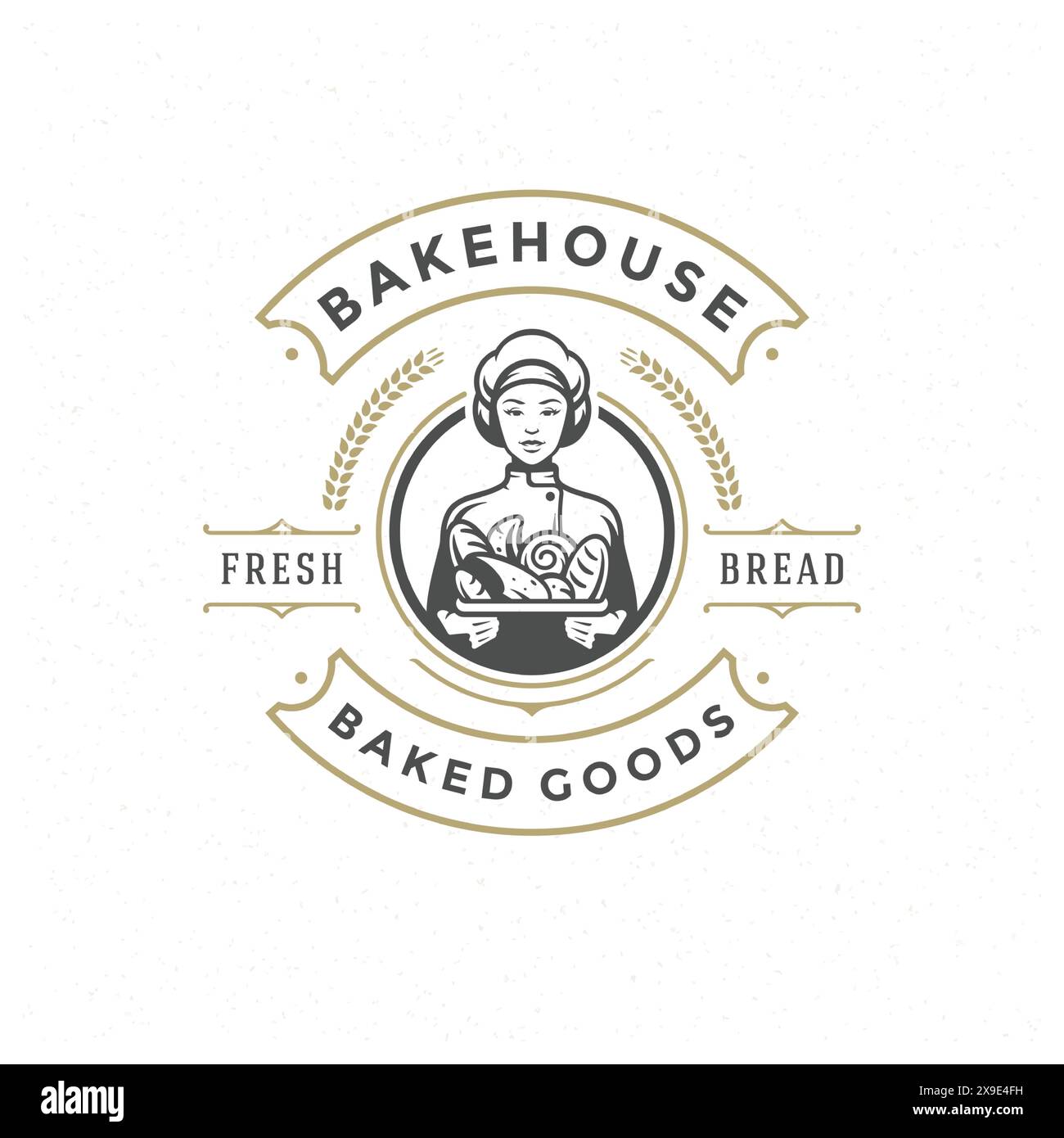 Female woman fresh made bread Stock Vector Images - Alamy