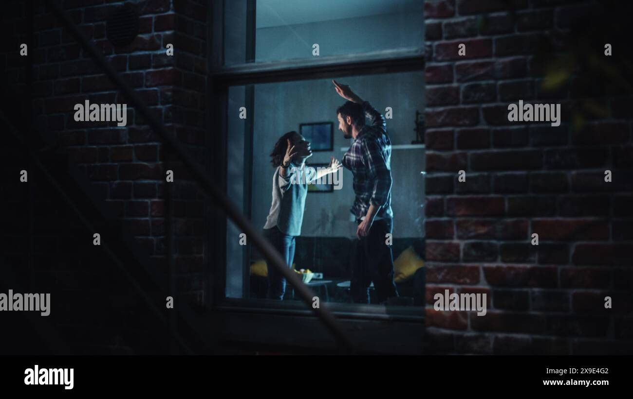 Couple Arguing and Fighting Horribly. Domestic Violence and Emotional ...