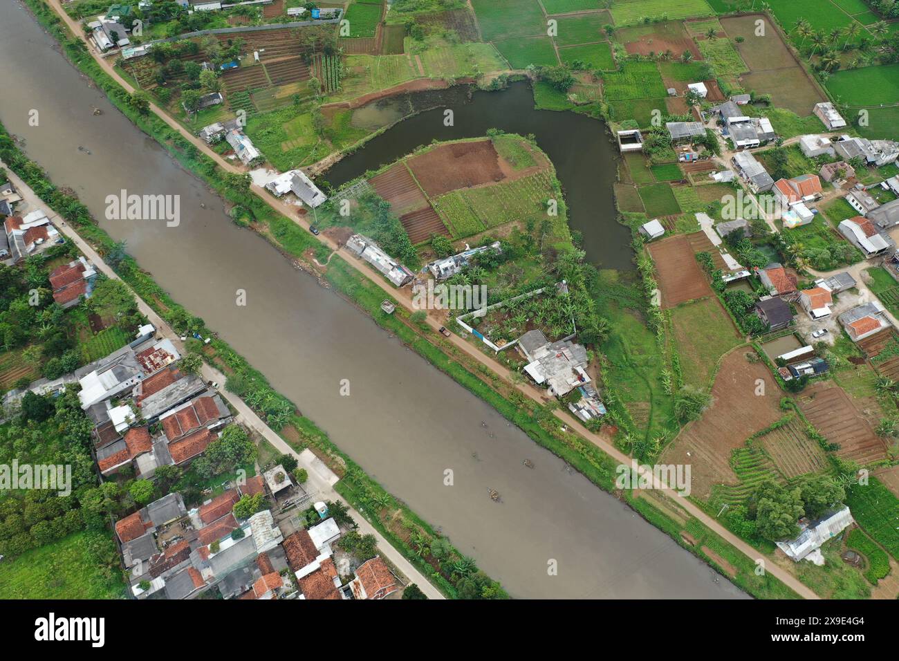The great Bandung Basin, Citarum River in West Java, Indonesia Stock ...