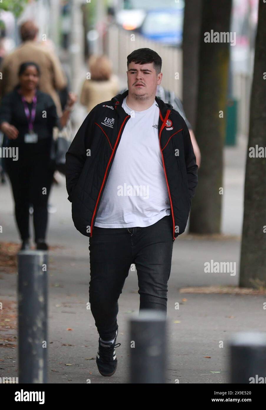 Jordan Devine arrives at Laganside Court, Belfast, where he and two ...