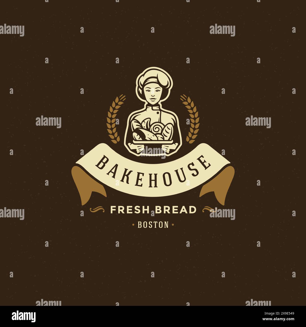 Female woman fresh made bread Stock Vector Images - Alamy