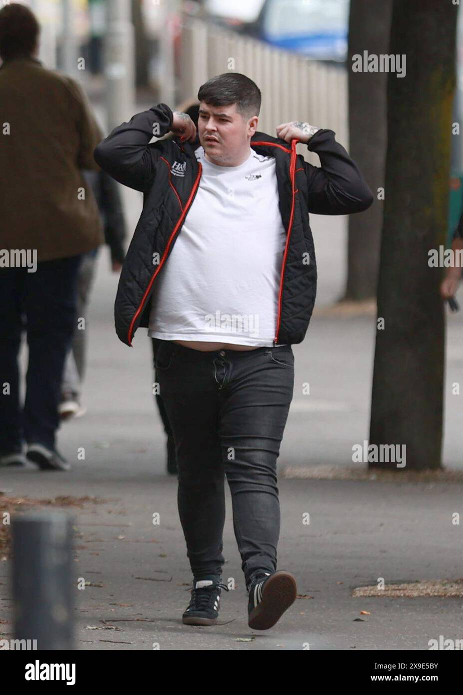Jordan Devine arrives at Laganside Court, Belfast, where he and two ...