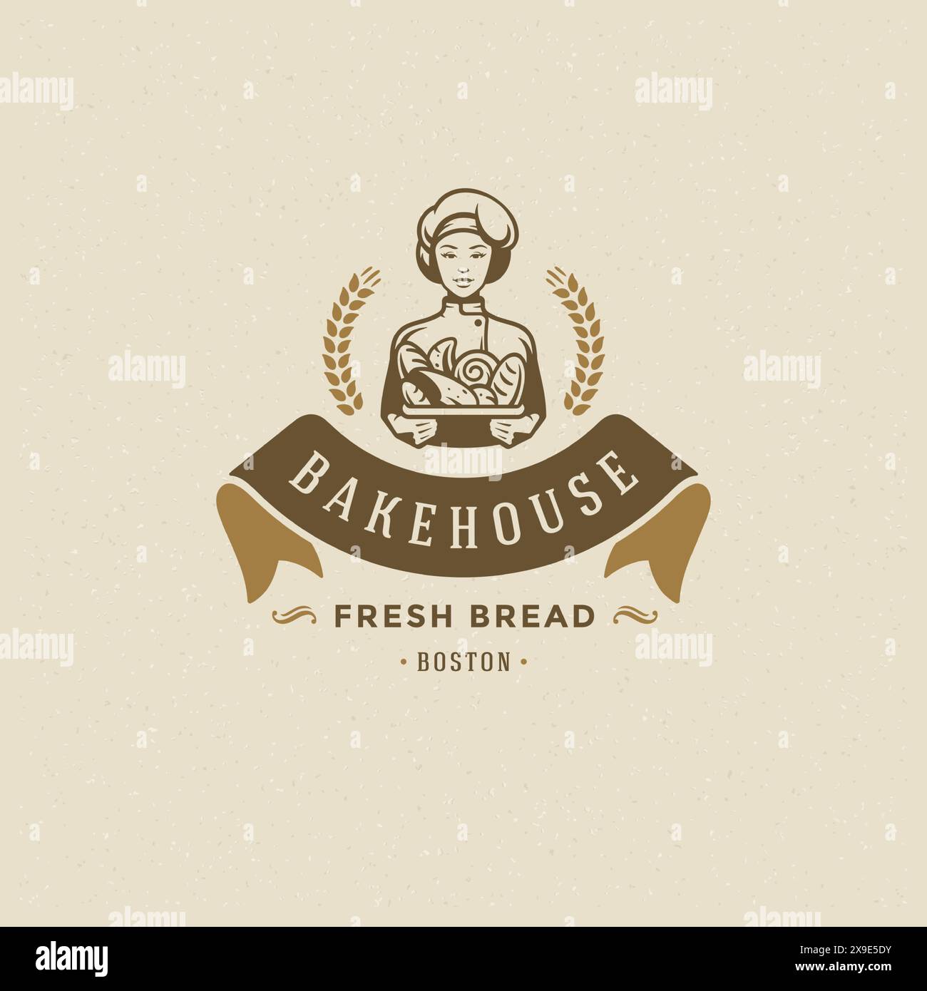 Female woman fresh made bread Stock Vector Images - Alamy