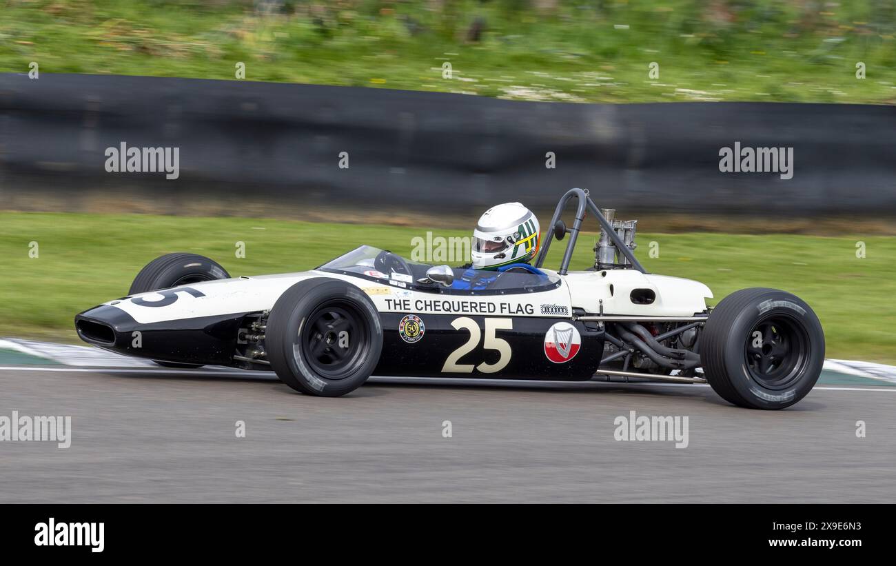 Andrew Hibberd in the 1966 Brabham-Ford BT18 during the Derek Bell Cup race at the 2023 Goodwood ...