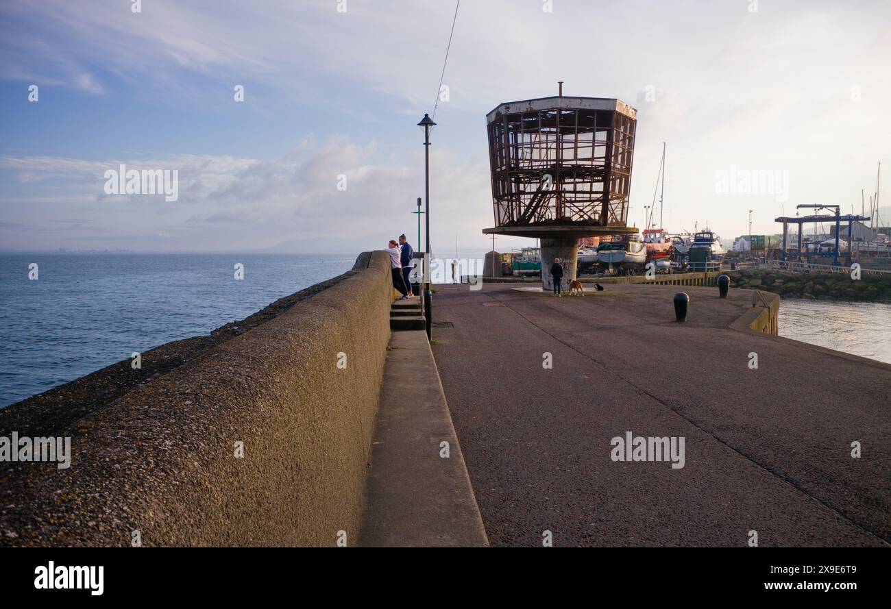 1960s radar installation at the end of Carrickfergus pier in Northern ...
