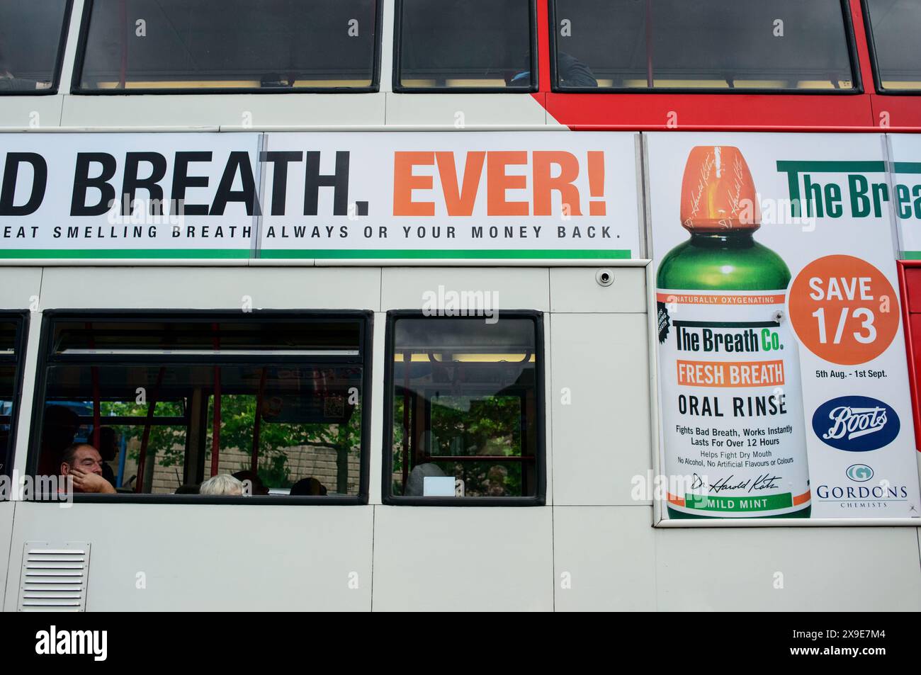Advert for oral rinse on side of bus, Wolverhampton, 2015 Stock Photo ...